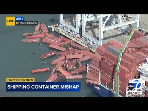 Video: Multiple shipping containers fall off cargo ship into water at ...