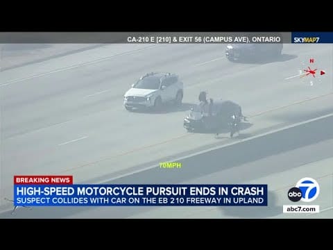 Video Motorcycle Chase Ends In Violent Crash Suspect Flies Off His Bike