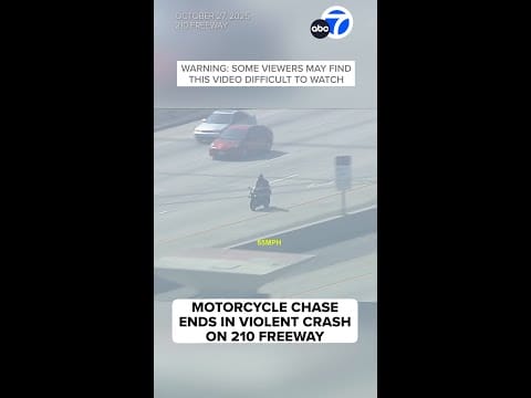 Video Motorcycle Chase Ends In Violent Crash Suspect Thrown From Bike
